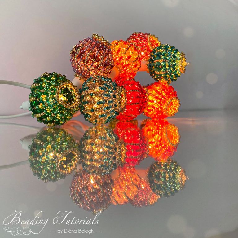Lantern Beaded Bead, light string beaded bead - Beading tutorials