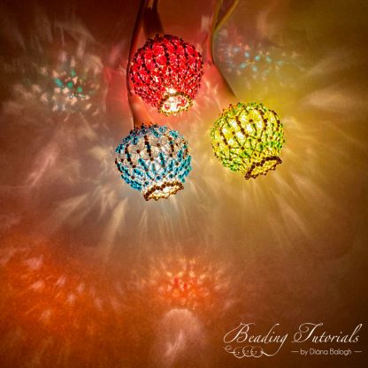 Lantern Beaded Bead beading tutorial, Lantern Beaded Bead beading ...
